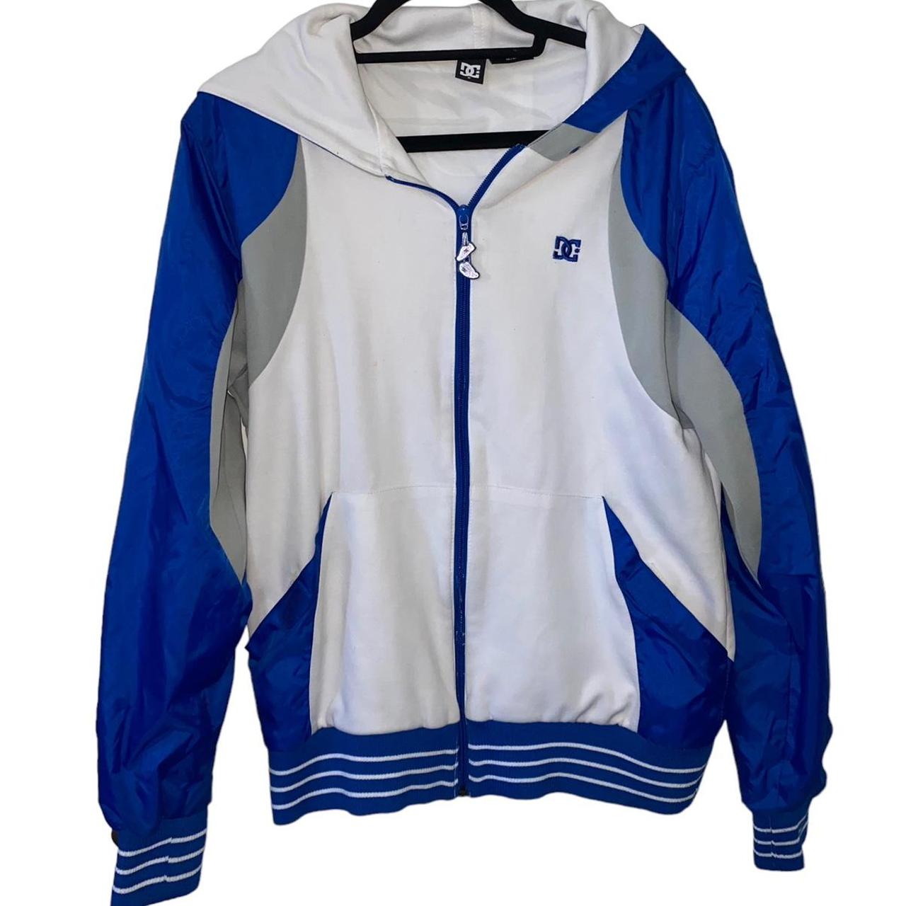 DC Shoes Men's White and Blue Hoodie | Depop