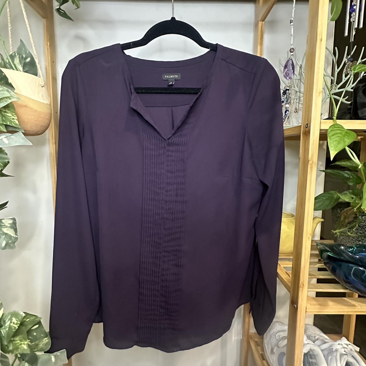 Talbots Women's Purple Blouse | Depop
