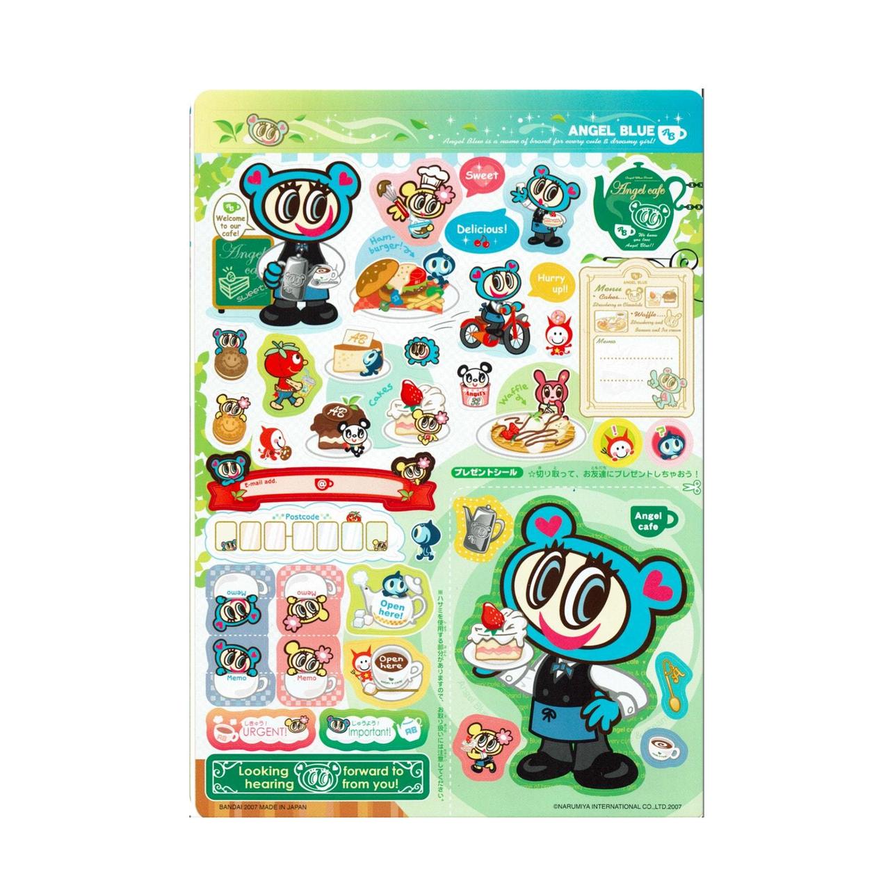 Angel Blue Cafe Sticker Sheet 2000s Heisei Retro Y2K... | Depop