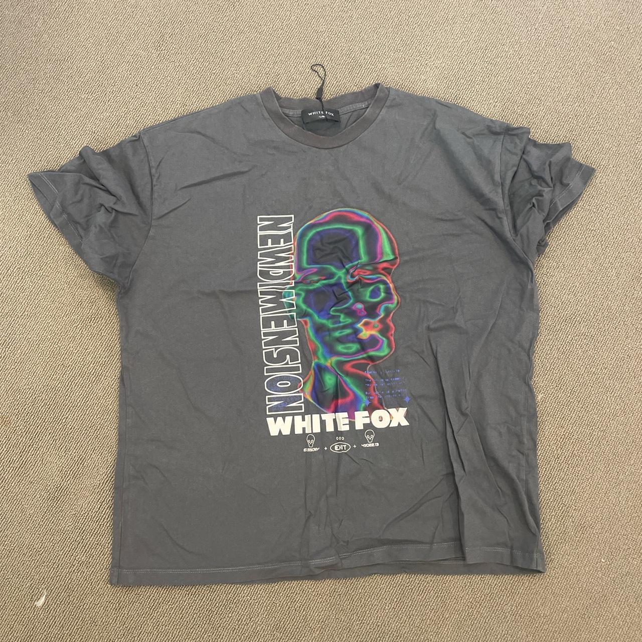 White fox tee Size L/XL - Depop
