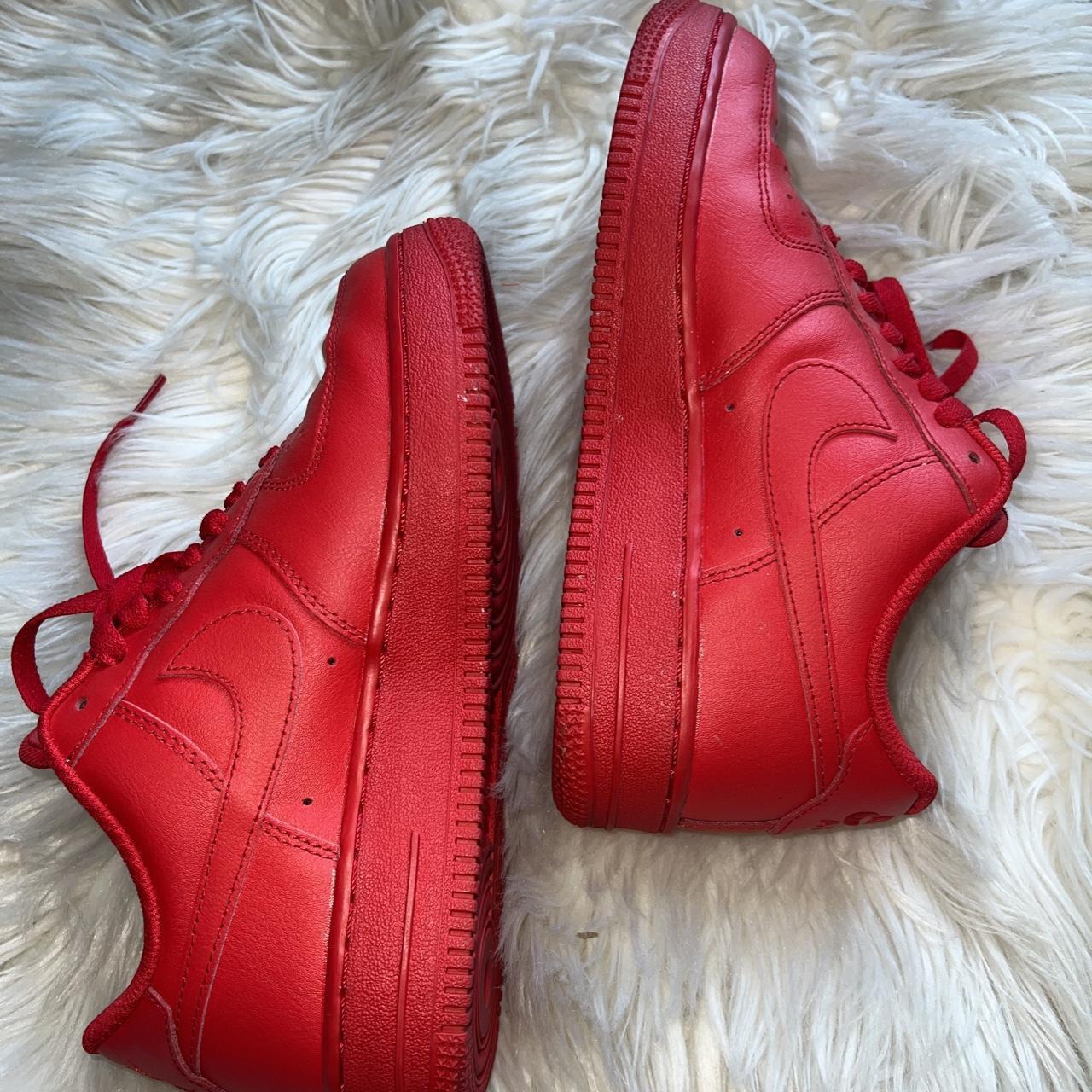 Red Nike Air Force ones Red af1 Good condition Size... - Depop