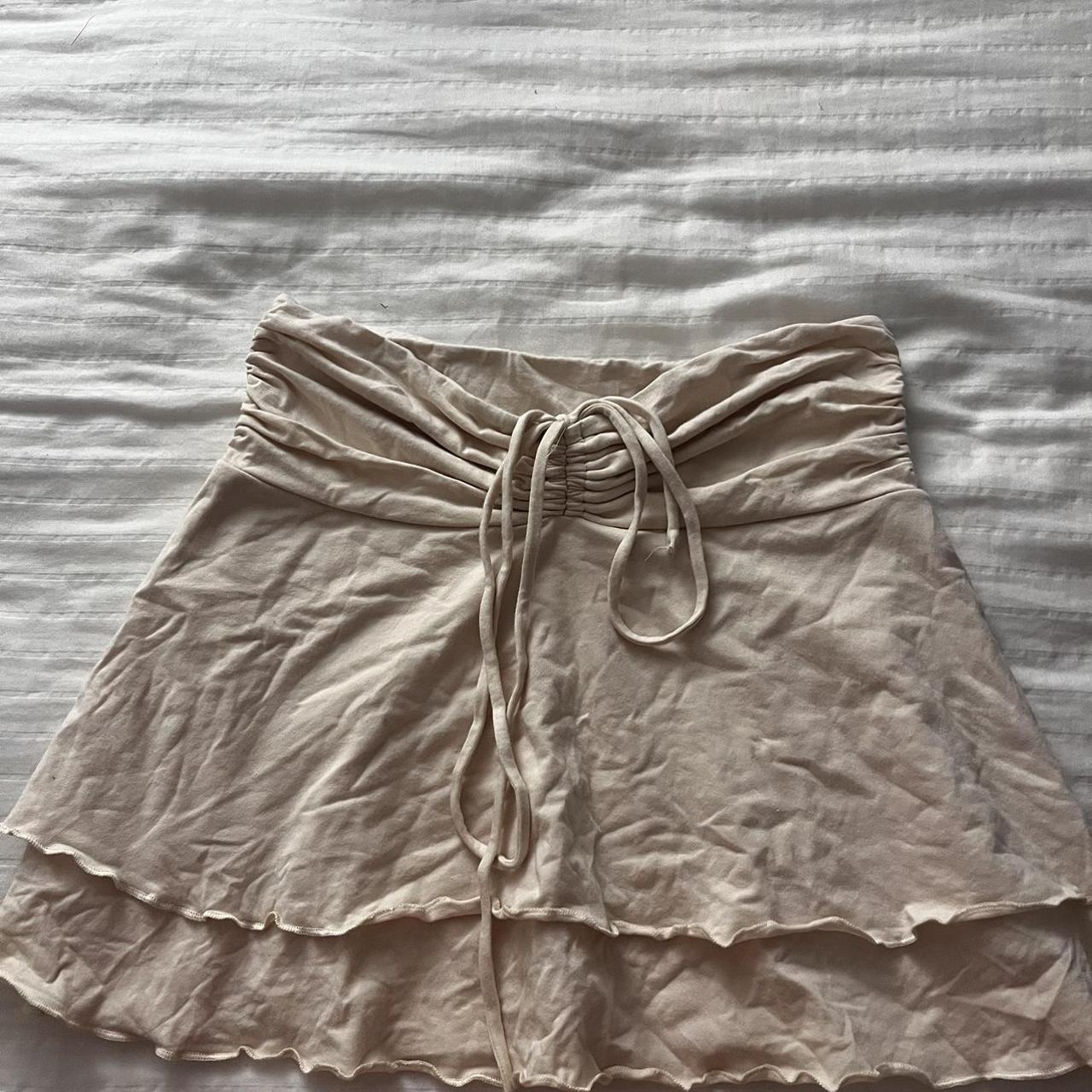 Target Wild Fable Cream Ruffle Skirt - Depop