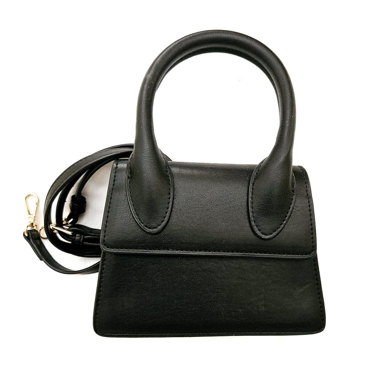 Black Mini Micro Top Handle Bag With Shoulder Strap - Depop