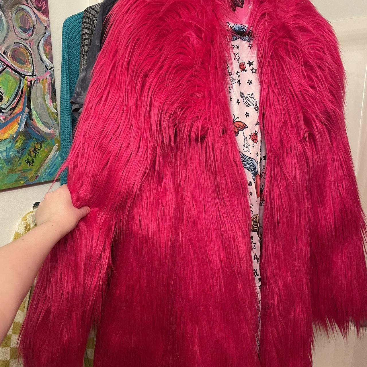 Dollskill 1X faux fur coat. Hot pink, tags have been... - Depop