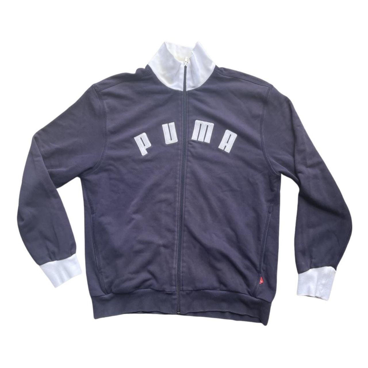 VINTAGE 90s PUMA TRACK JACKET item is worn and in... - Depop
