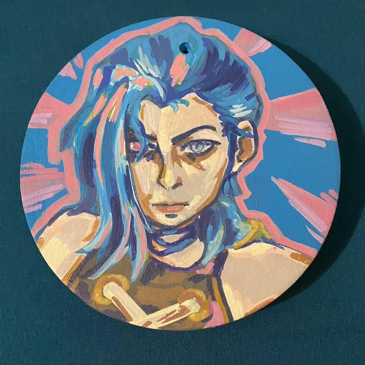 4x4 Jinx painting done in acrylic markers! To hang... | Depop