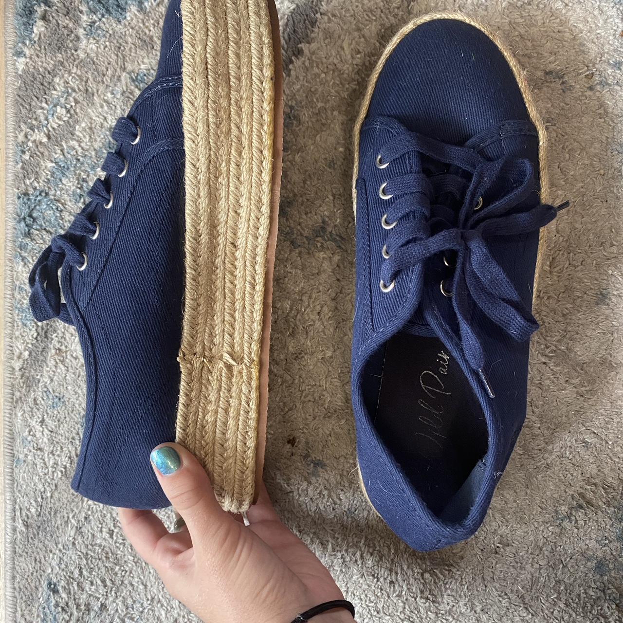 🐚 NAVY BLUE BOHO COASTAL SNEAKERS 🐚 Brand: Wild... - Depop