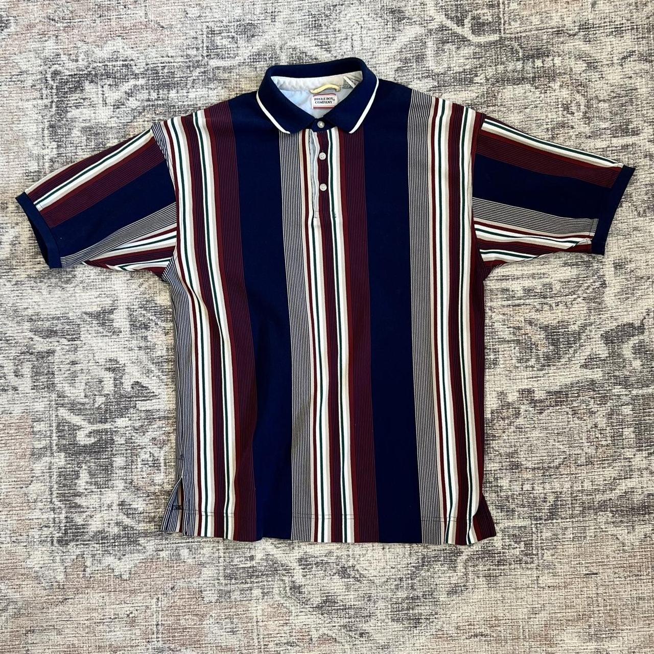 Vintage 90s Bugle Boy striped polo shirt... | Depop