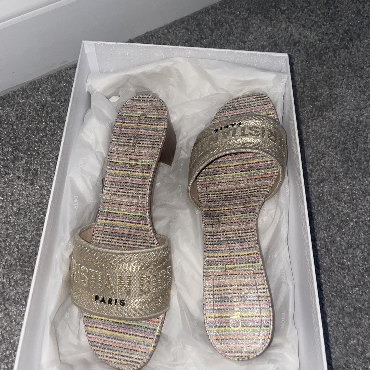 Authentic Dior sliders, worn twice Dway heeled... - Depop