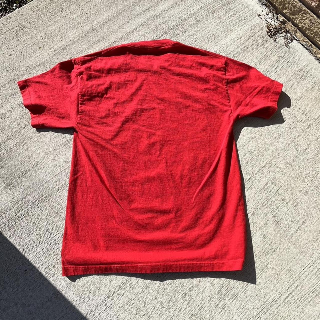 Y2k red DC shoes skateboarding crazy graphic t... - Depop