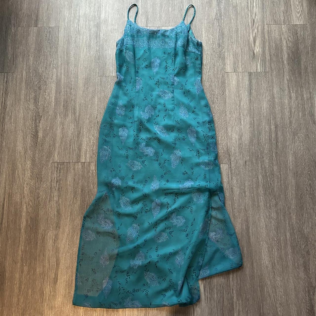 90s/00s DRESS - formal dress with beading on the... - Depop