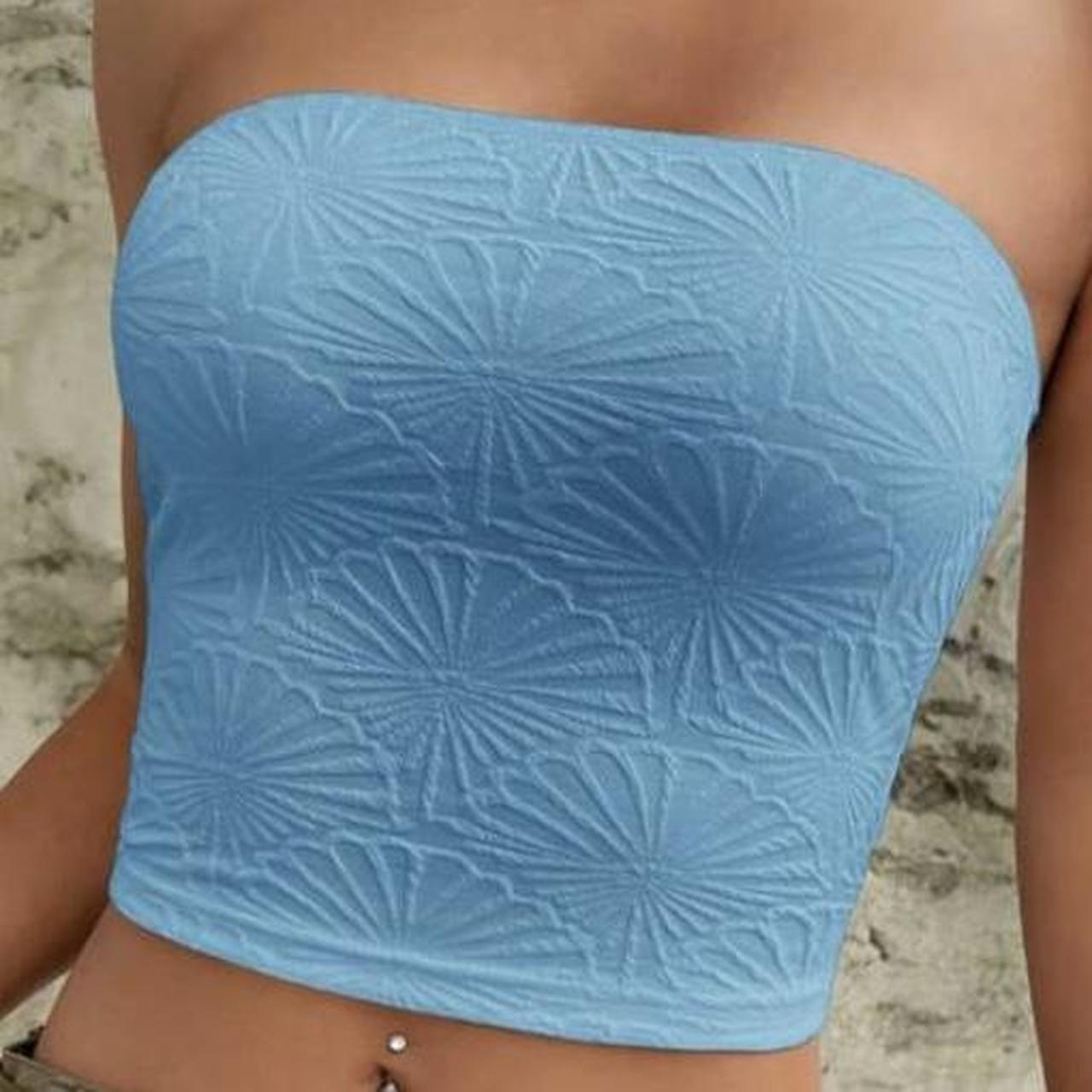 Women's Blue Crop-top | Depop