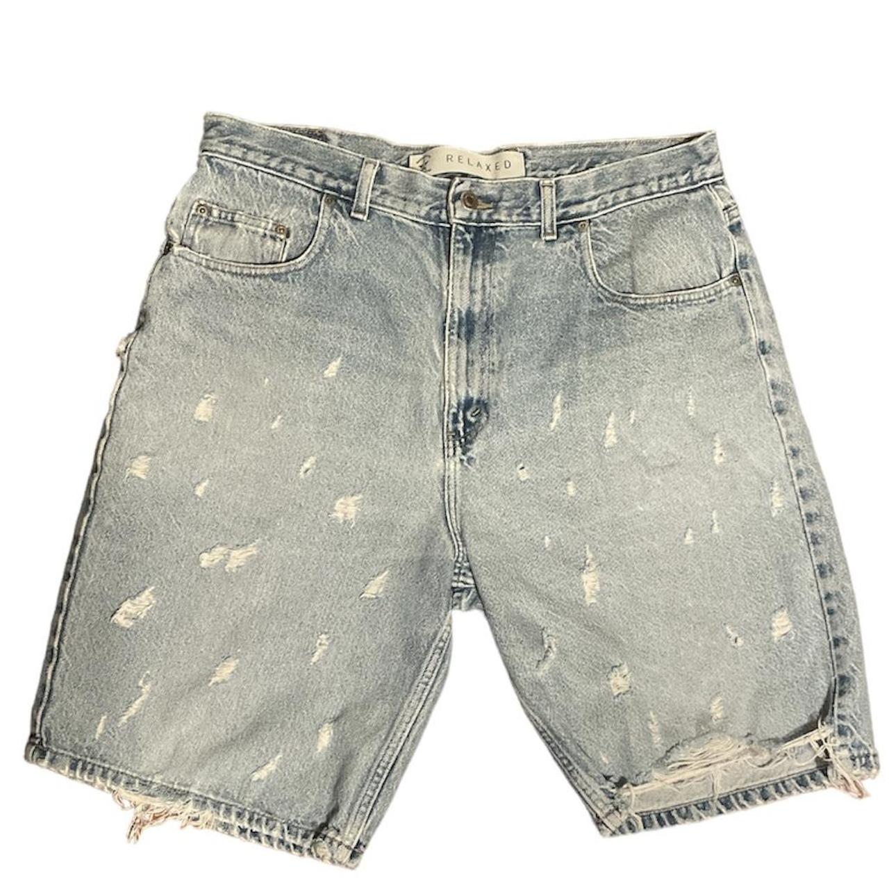 Vintage Distressed Light Wash Jorts ~ All over... - Depop