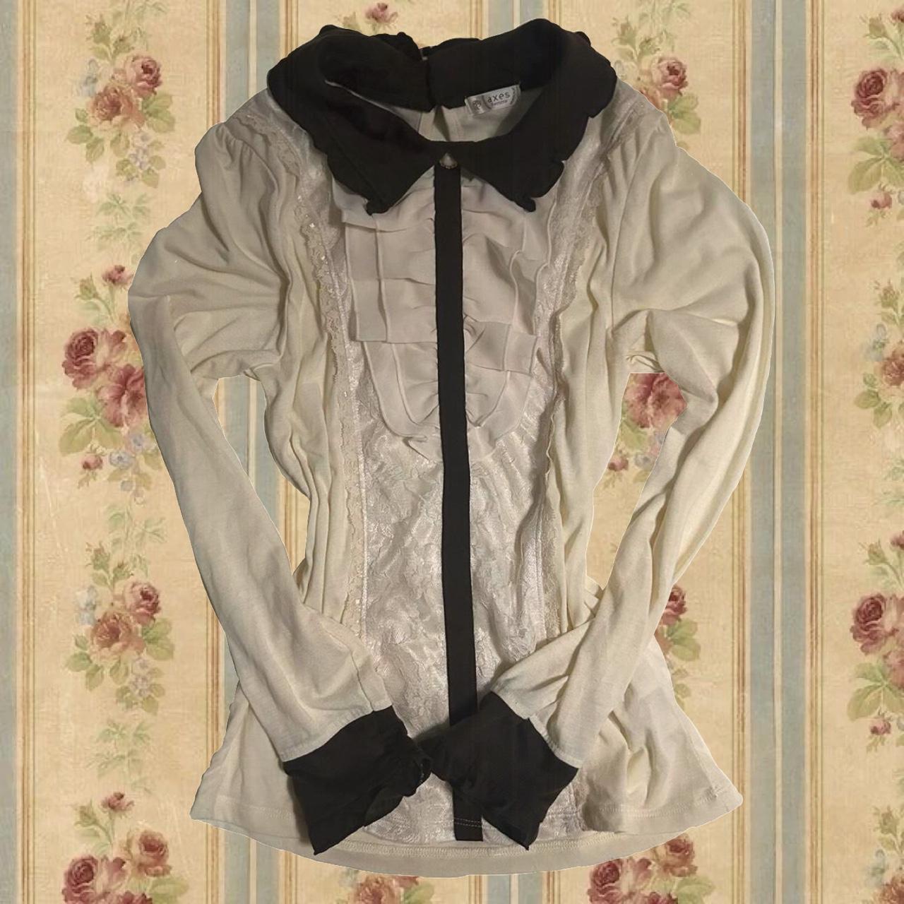 japanese brand axes femme cream and brown lacey... - Depop