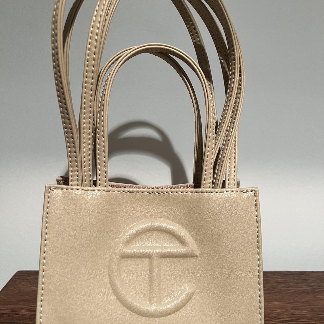 Telfar mini Beige Great condition overall slight... - Depop