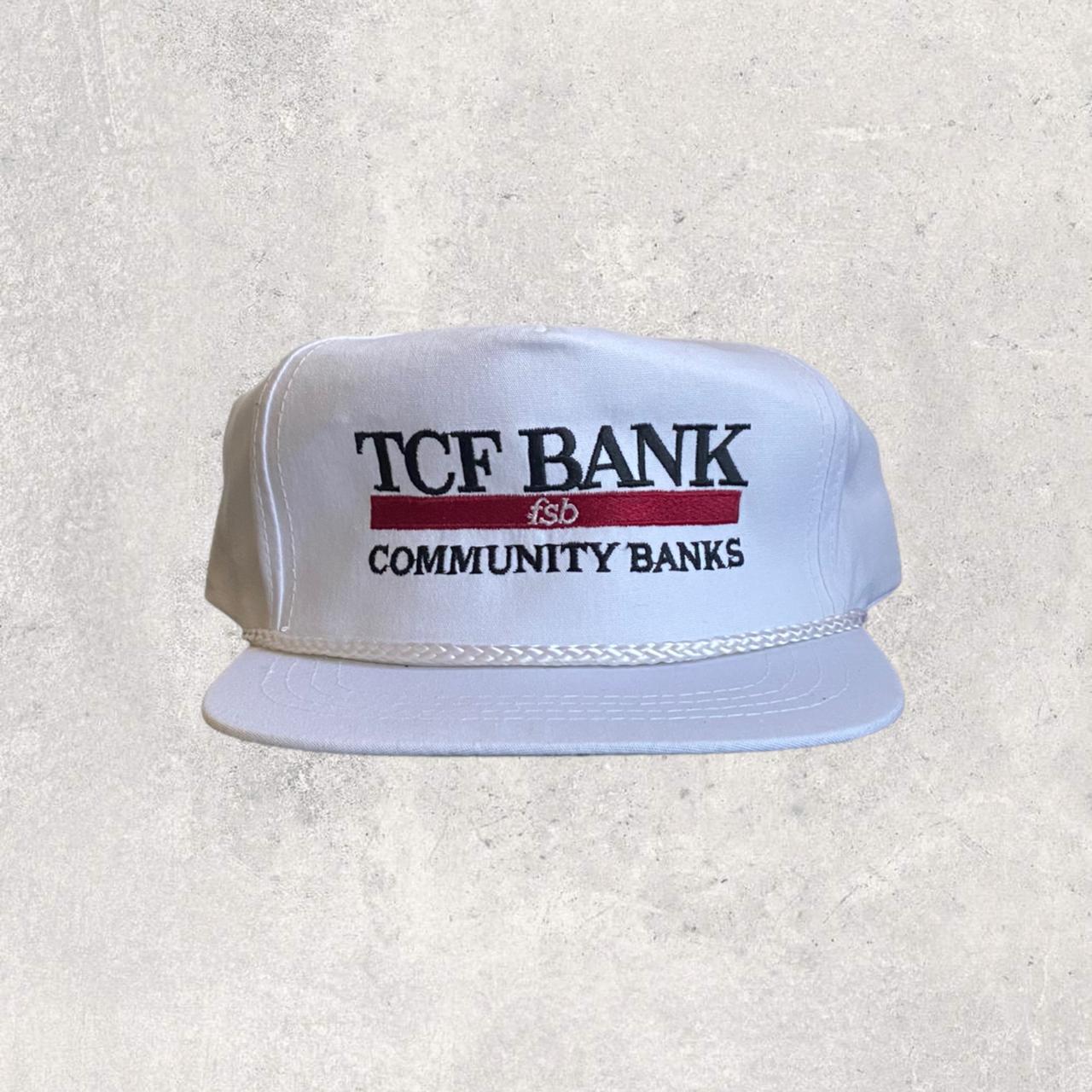 "TCF BANK COMMUNITY BANKS" 90s VINTAGE TRUCKER HAT... - Depop