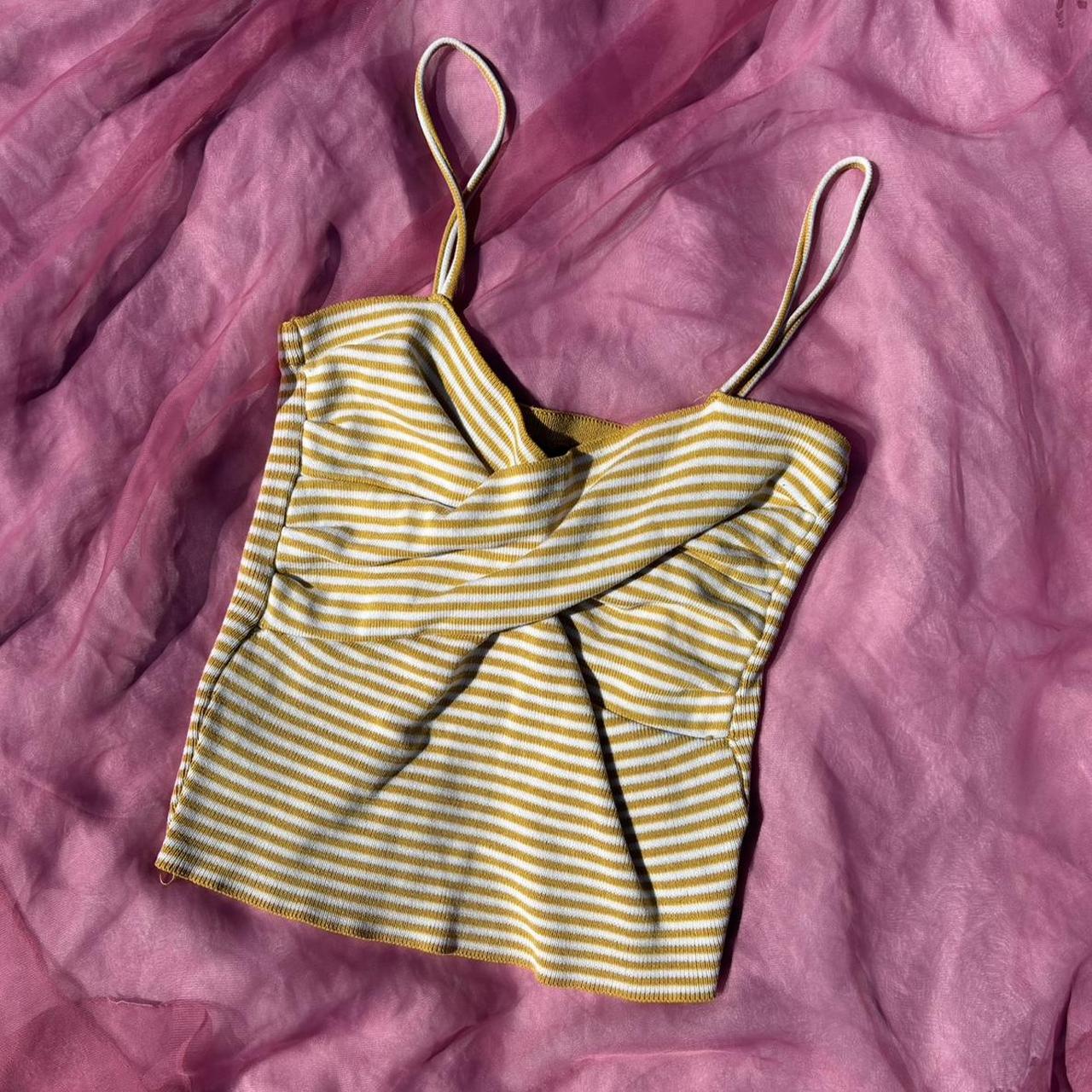 Crossover striped top Brand: Mirrou Shipping:... | Depop