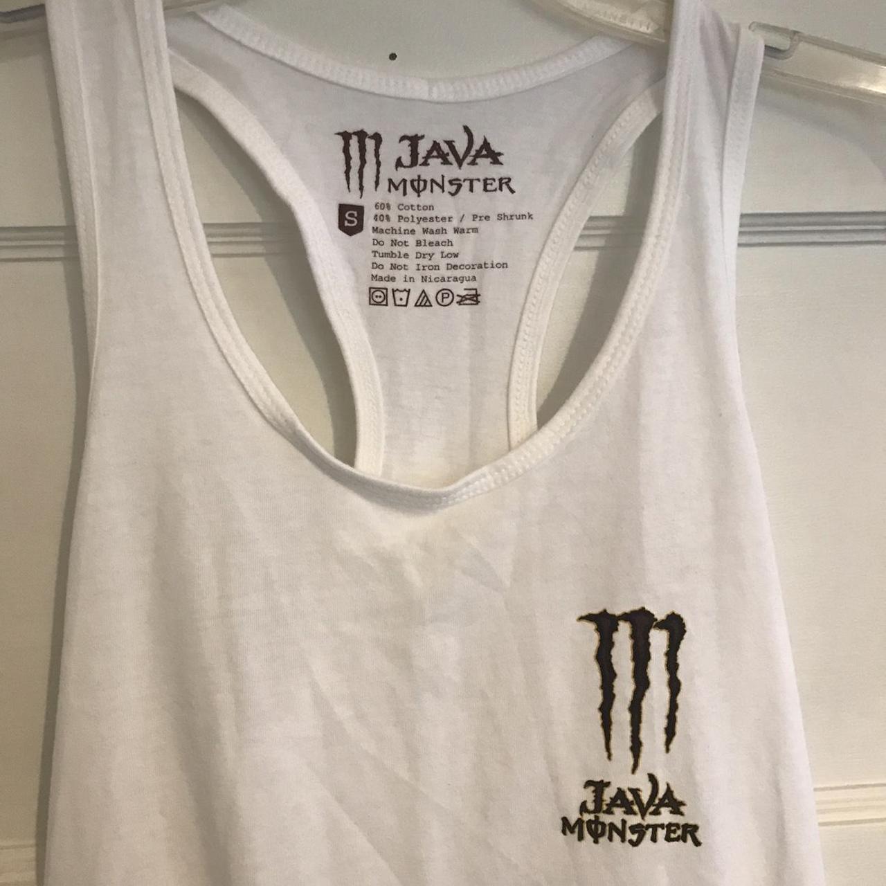 white racer back “monster” tank top, brand new never... - Depop