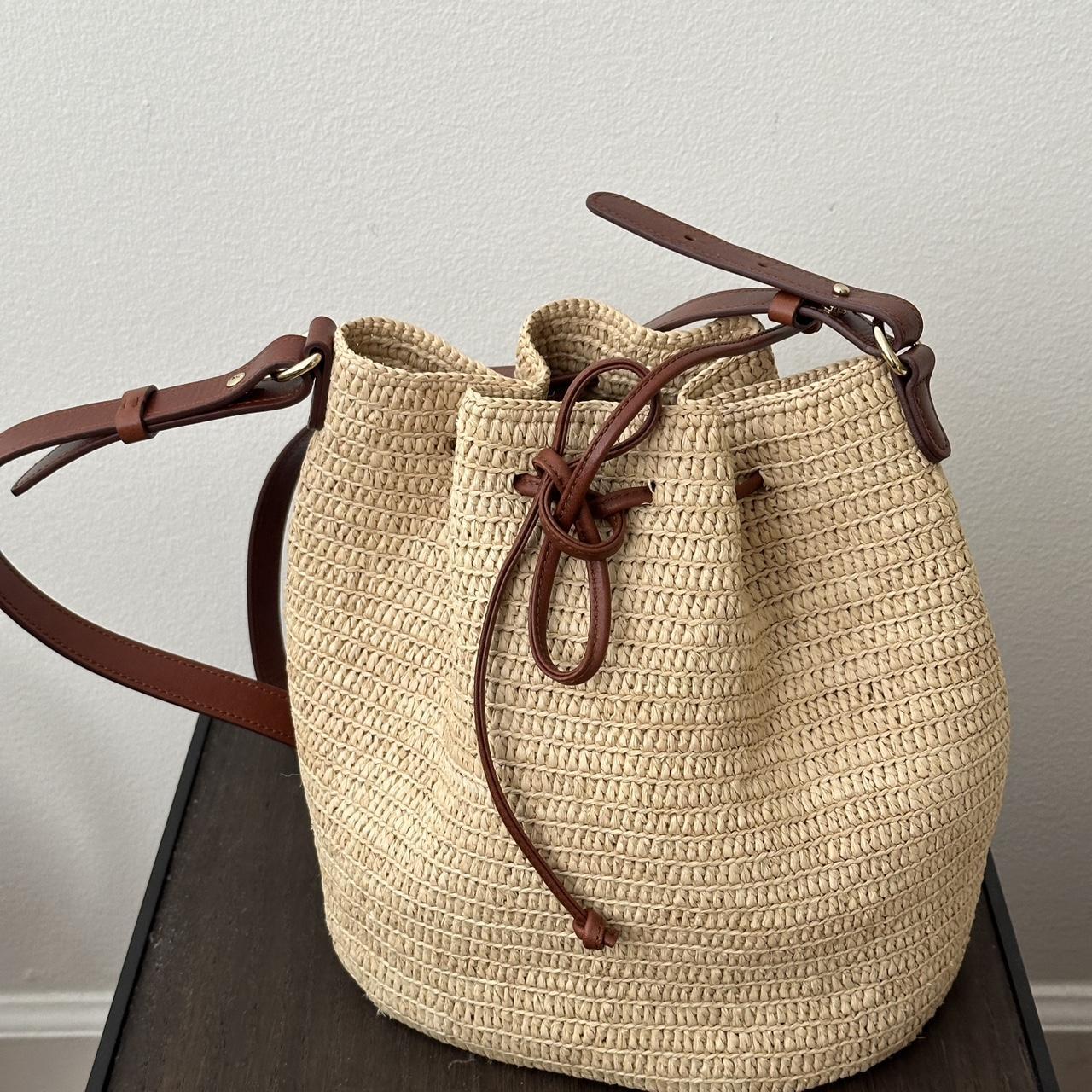 Sezane straw bag — like new, used once — new price... - Depop