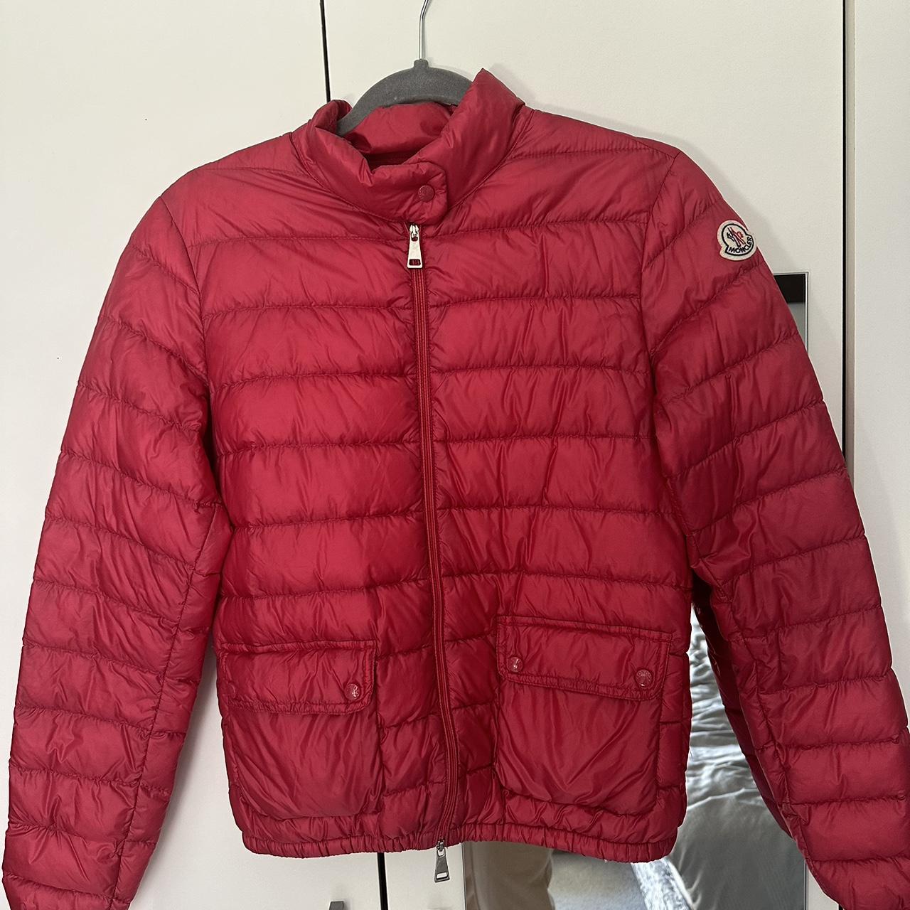 Red Moncler Lans Giubbotto Jacket - Depop