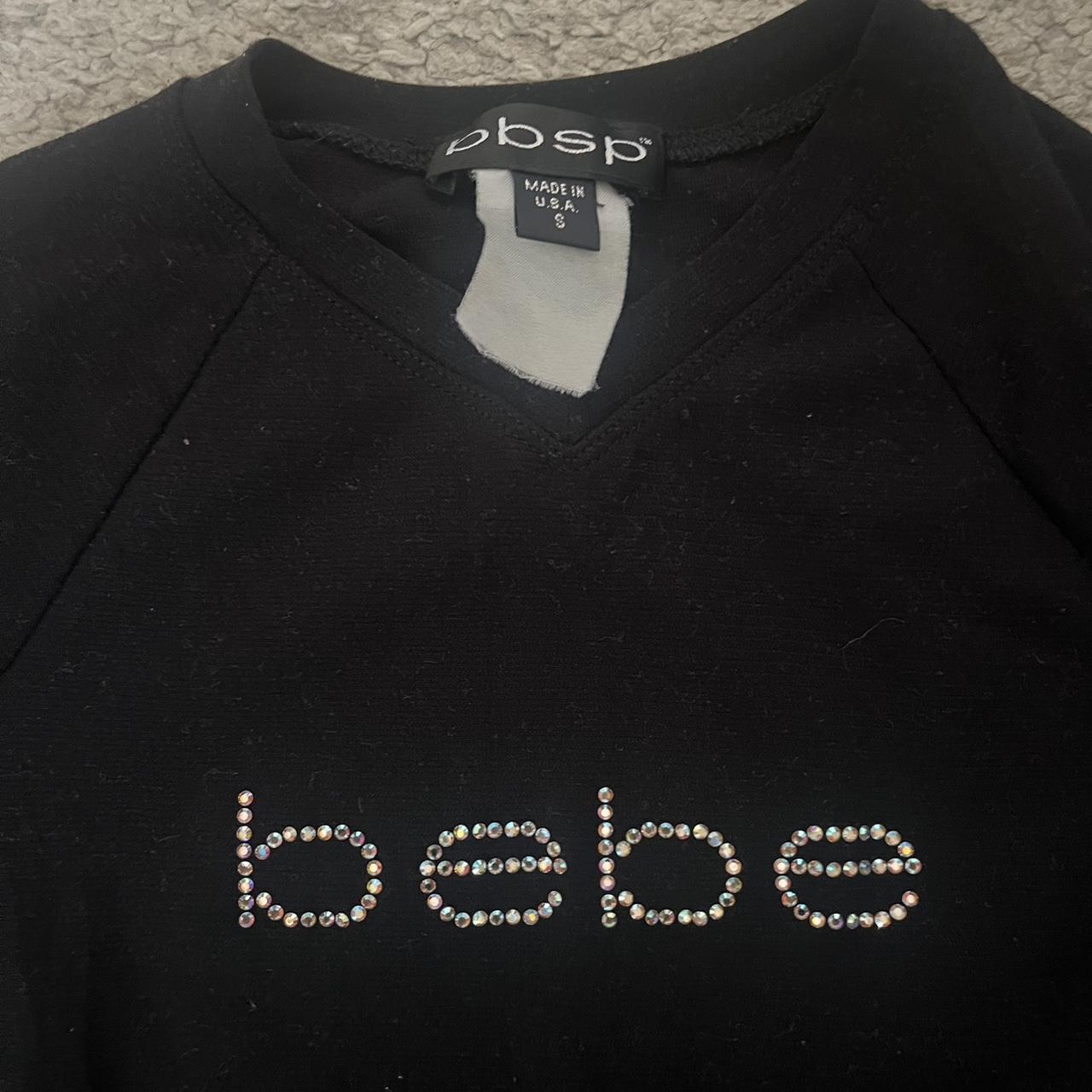 Bebe Women's Black and Silver Shirt | Depop