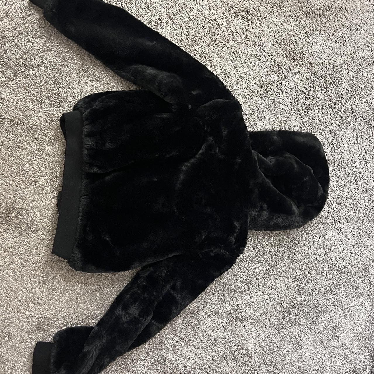 new look fluffy black jacket bought for 30 only... - Depop