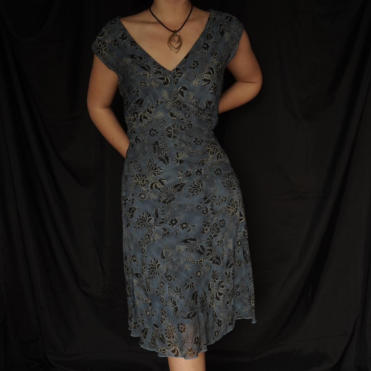 Women's Blue and Black Dress | Depop