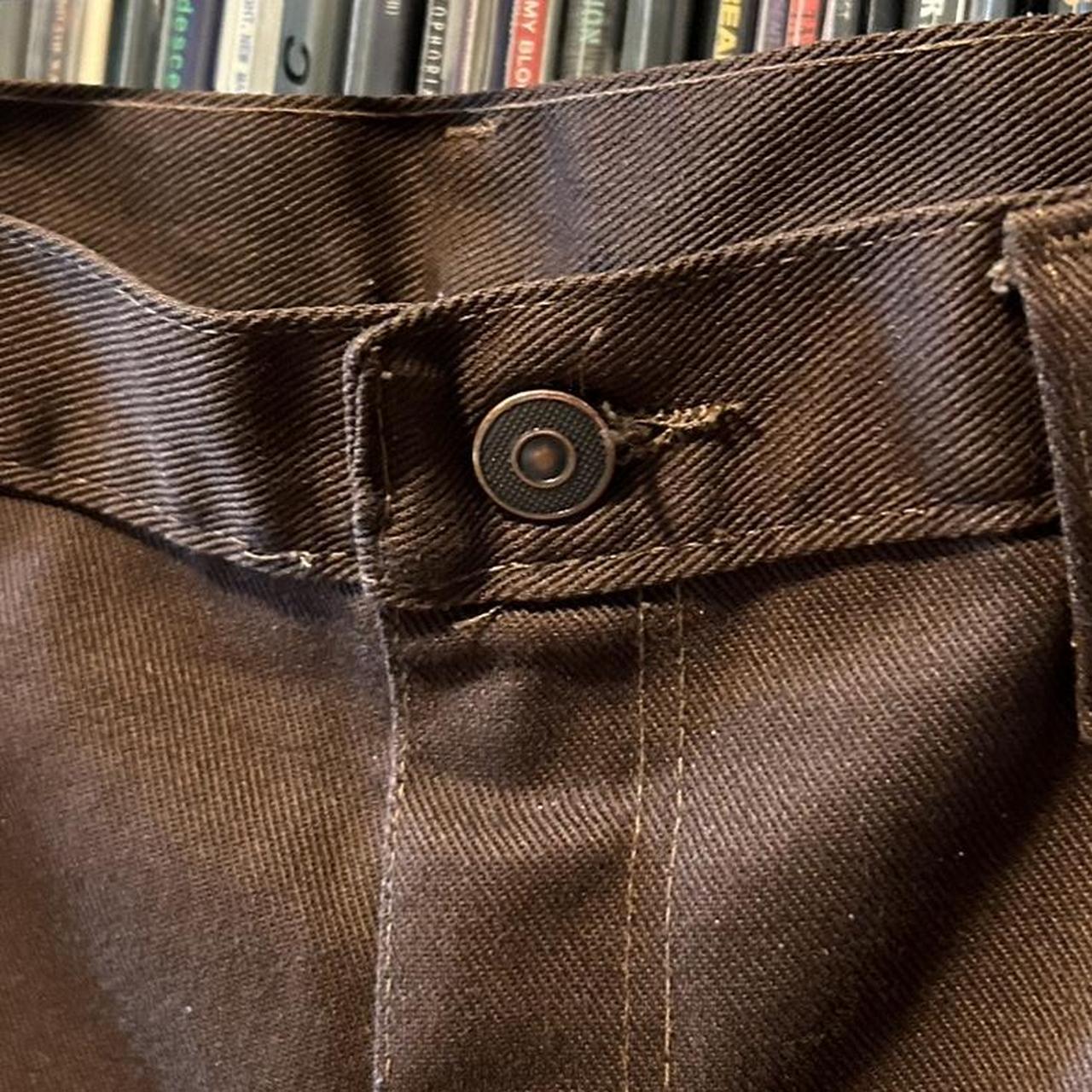 60s/70s chocolate brown sears pants with slight... - Depop