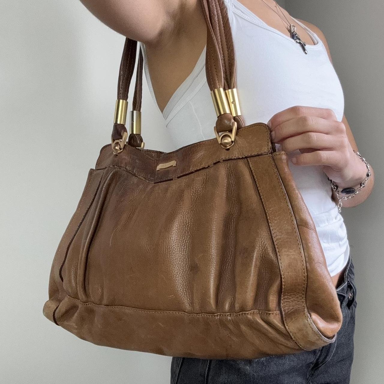 Vintage brown leather Modalu London handbag Very... | Depop