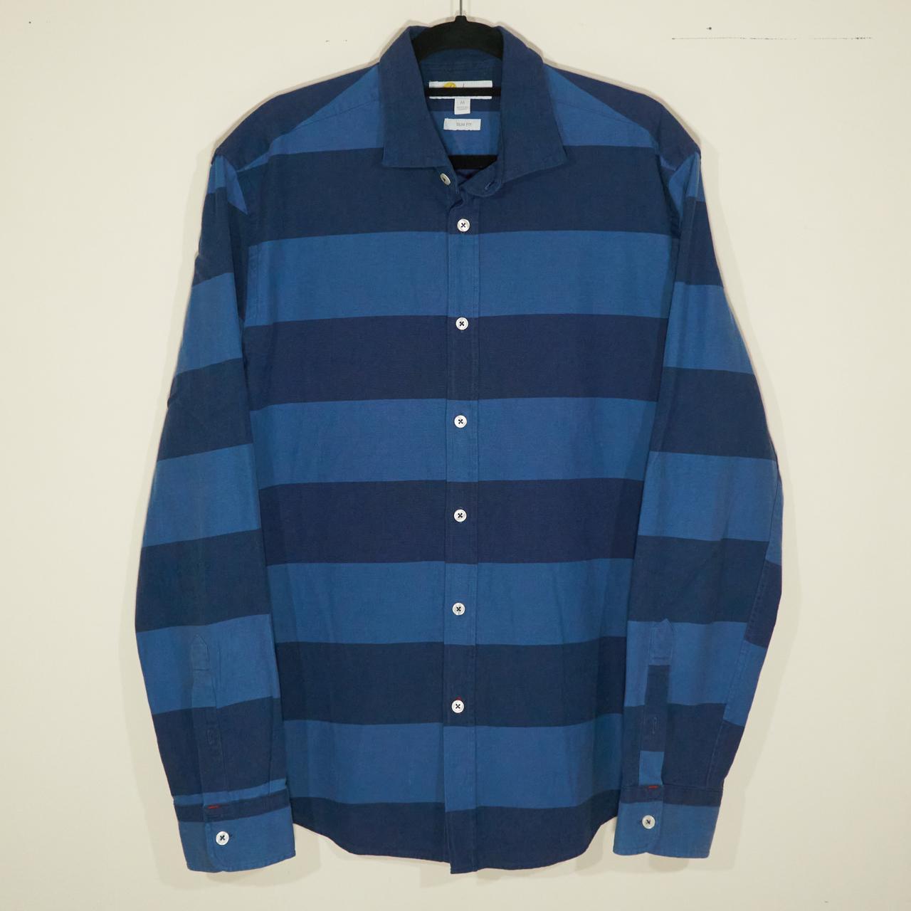 Boden Men's Navy and Blue Shirt | Depop