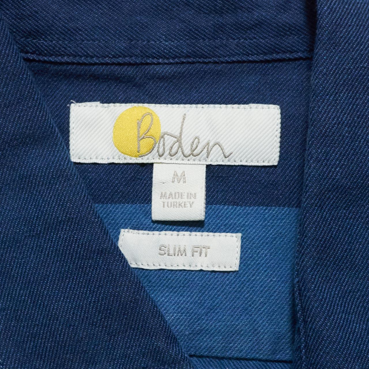 Boden Men's Navy and Blue Shirt | Depop