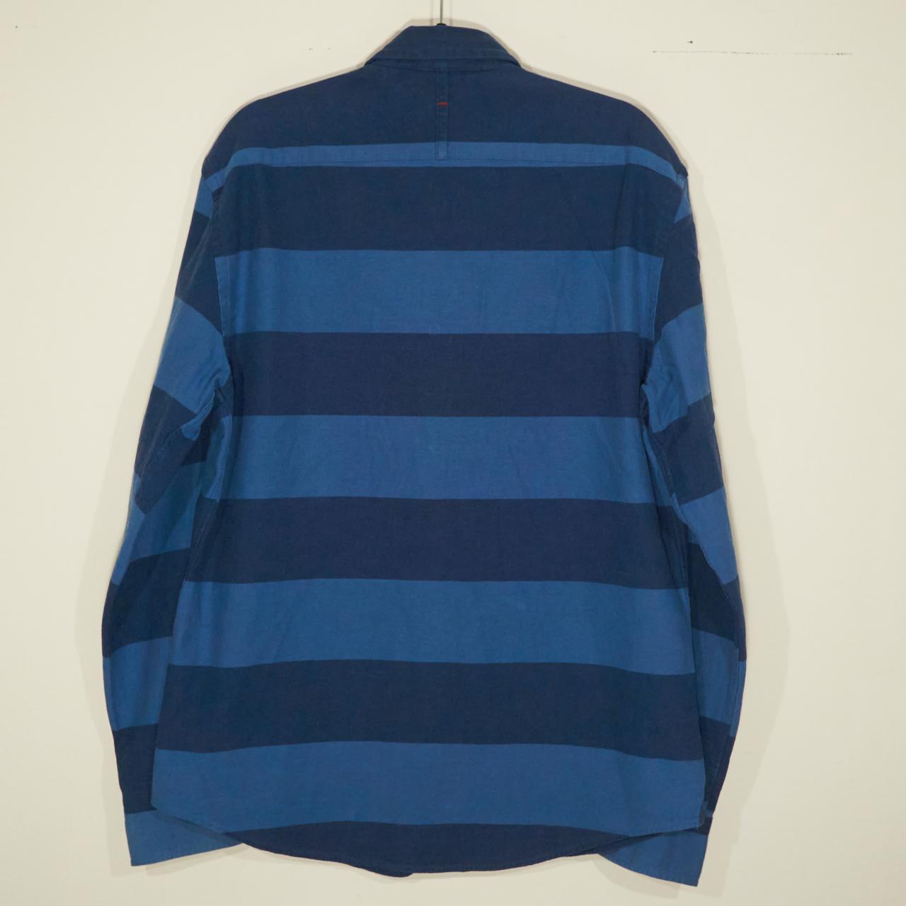 Boden Men's Navy and Blue Shirt | Depop