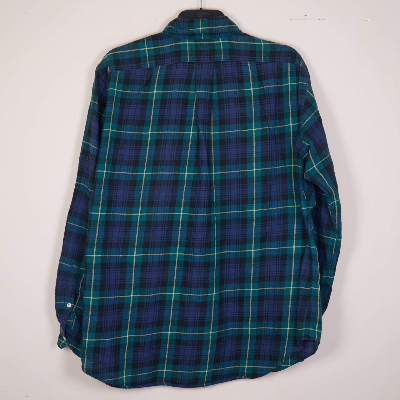 Polo Ralph Lauren Men's Blue Green Plaid Button Down... | Depop