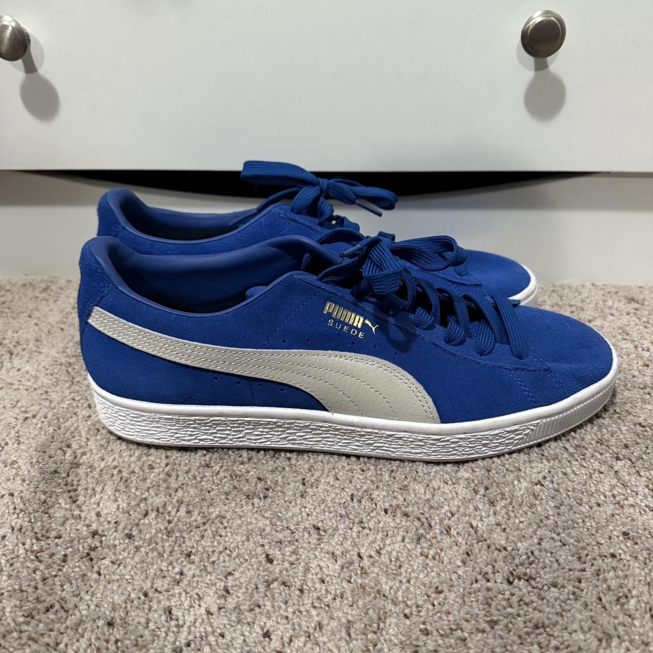 Blue Puma suede trainers #PumaSuede blue, suede,... | Depop