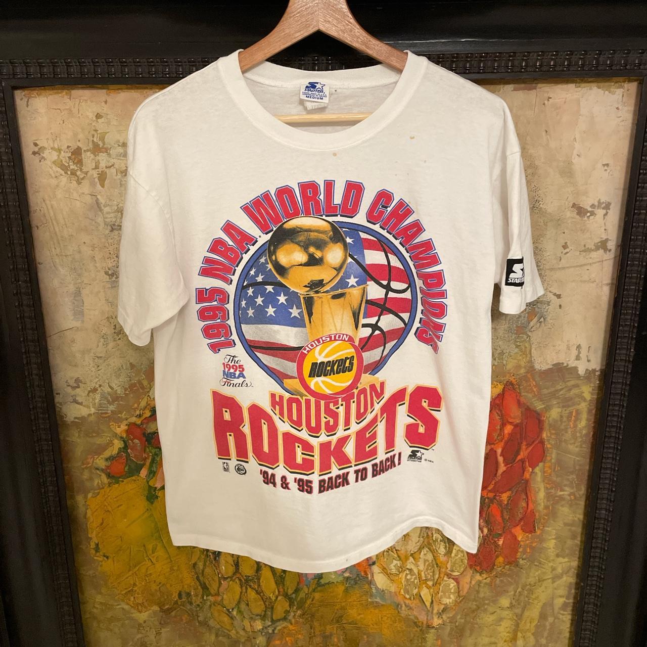 Vintage 94’ 95’ Houston Rockets Back To Back World... - Depop