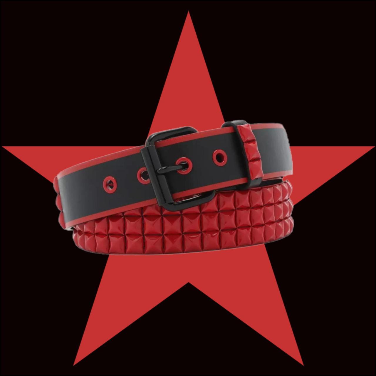 Hot Topic red studded belt. Brand new, never been worn. - Depop