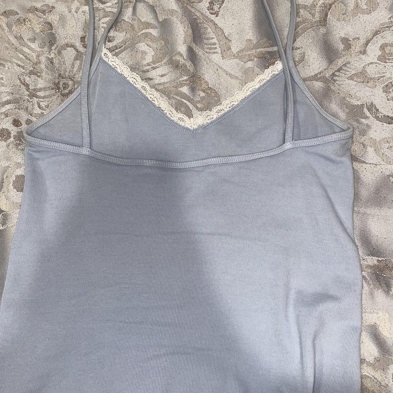 Brandy Melville Women's Blue and White Vests-tanks-camis | Depop