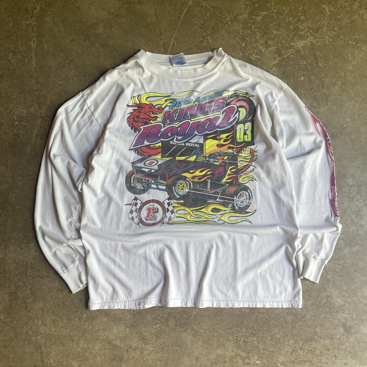 Perfect vintage 2000s/y2k NASCAR like racing graphic... | Depop