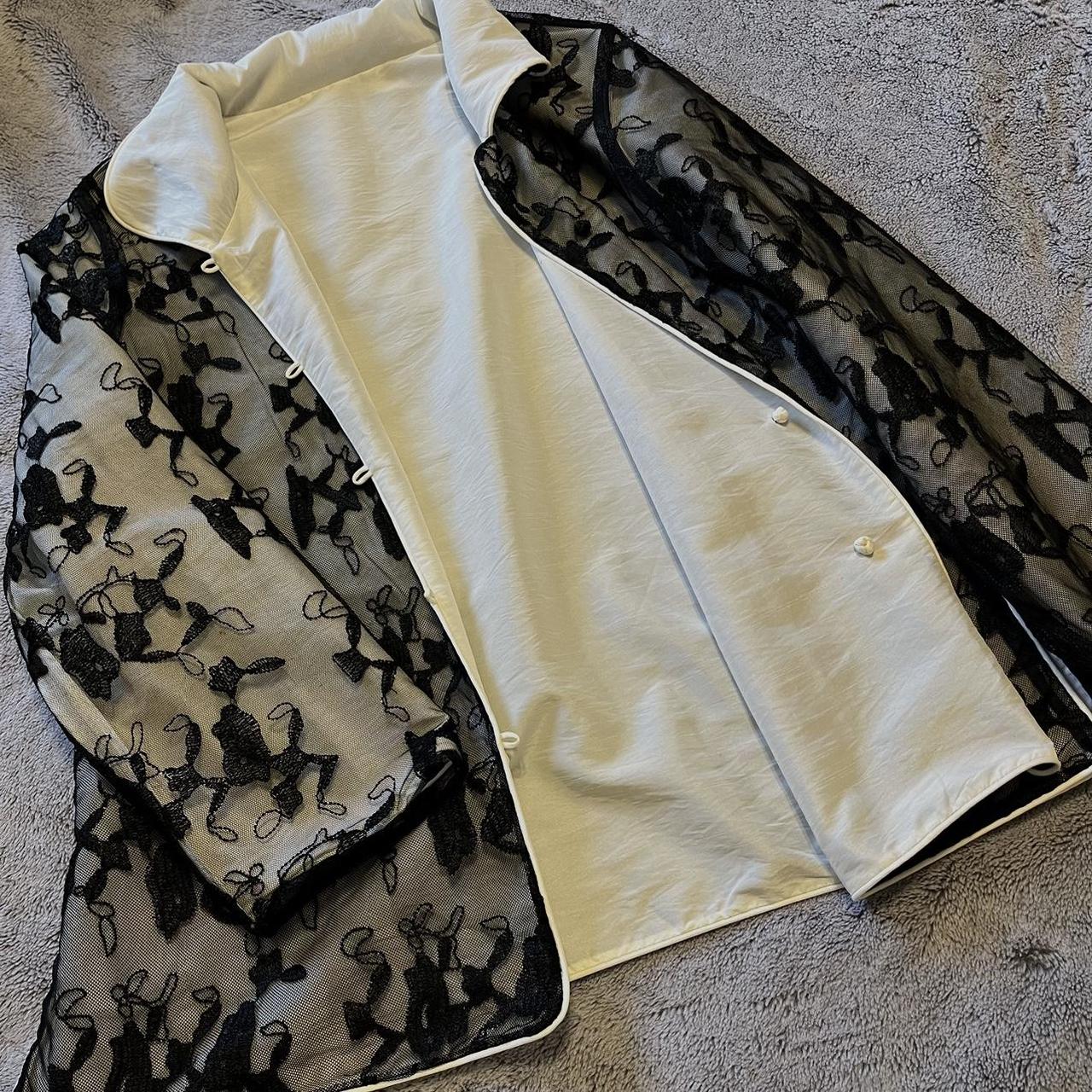 Black & White Laced Jacket Size : M/L Has a few... - Depop