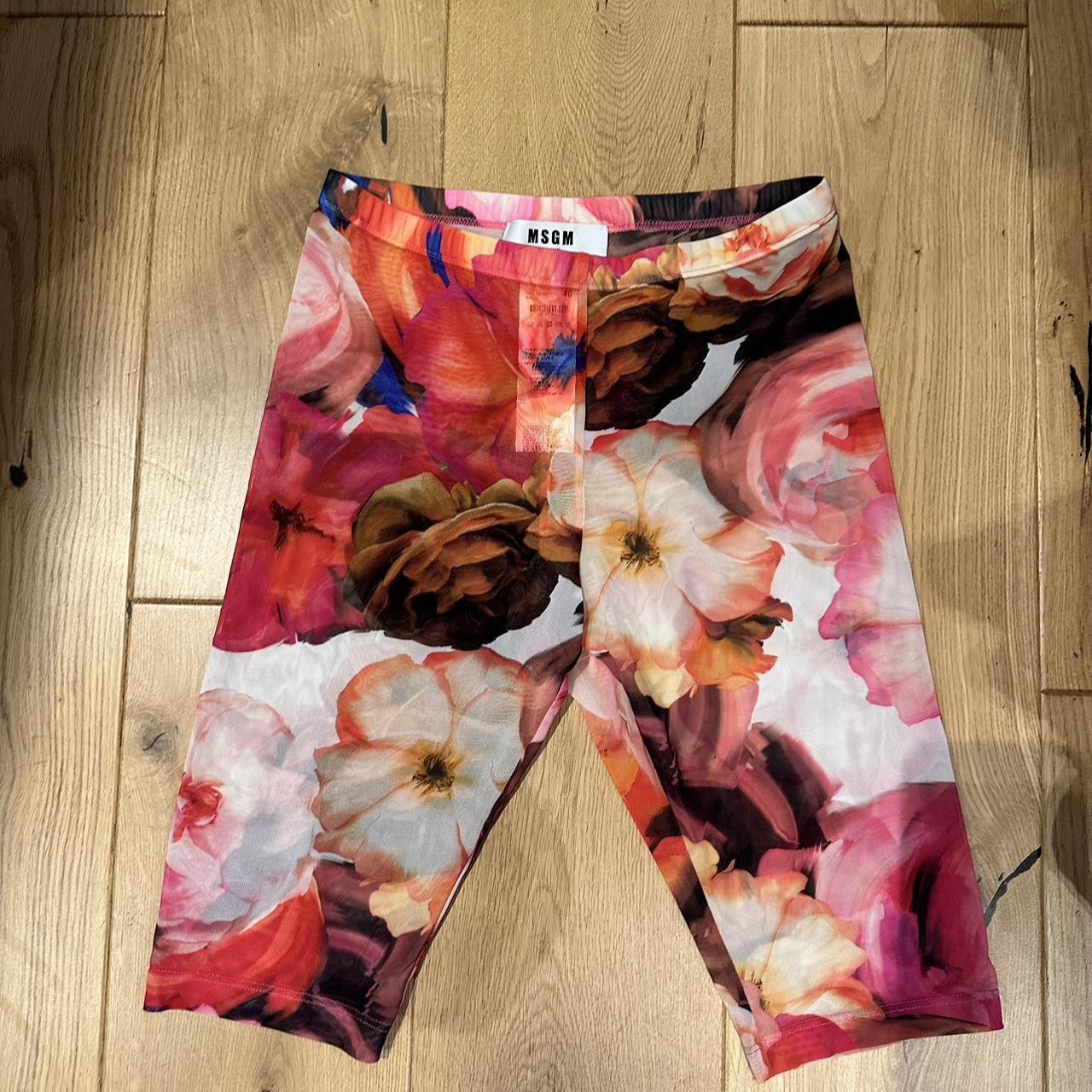Msgm mesh floral bike shorts size 40 Will fit uk 6 - Depop