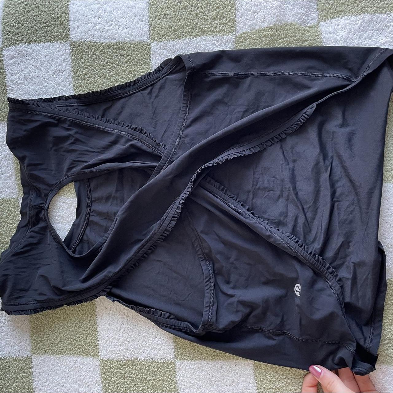 Lululemon Ruffle detail black cross back tank! - Depop