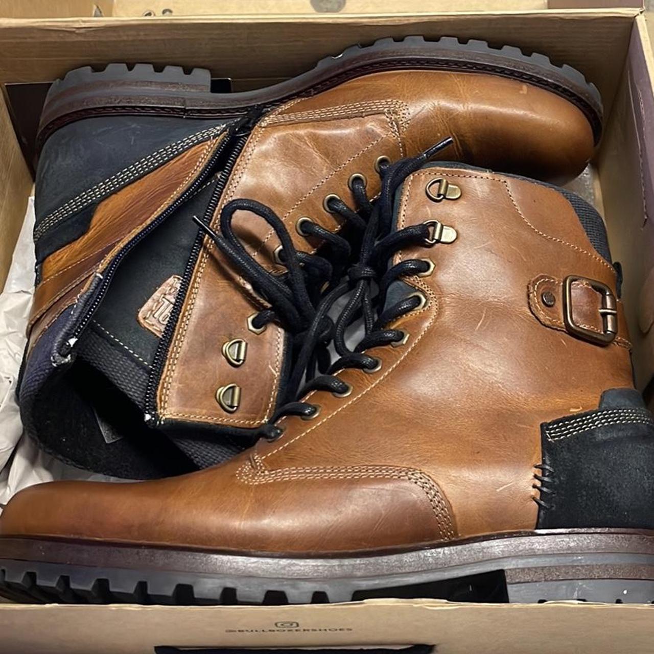 Bull boxer mens leather boot cognac size 11 worn but... - Depop