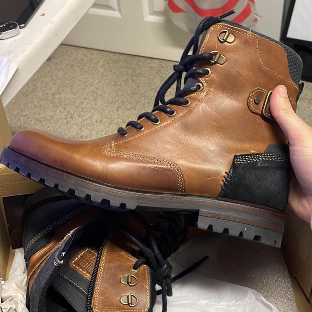 Bull boxer mens leather boot cognac size 11 worn but... - Depop