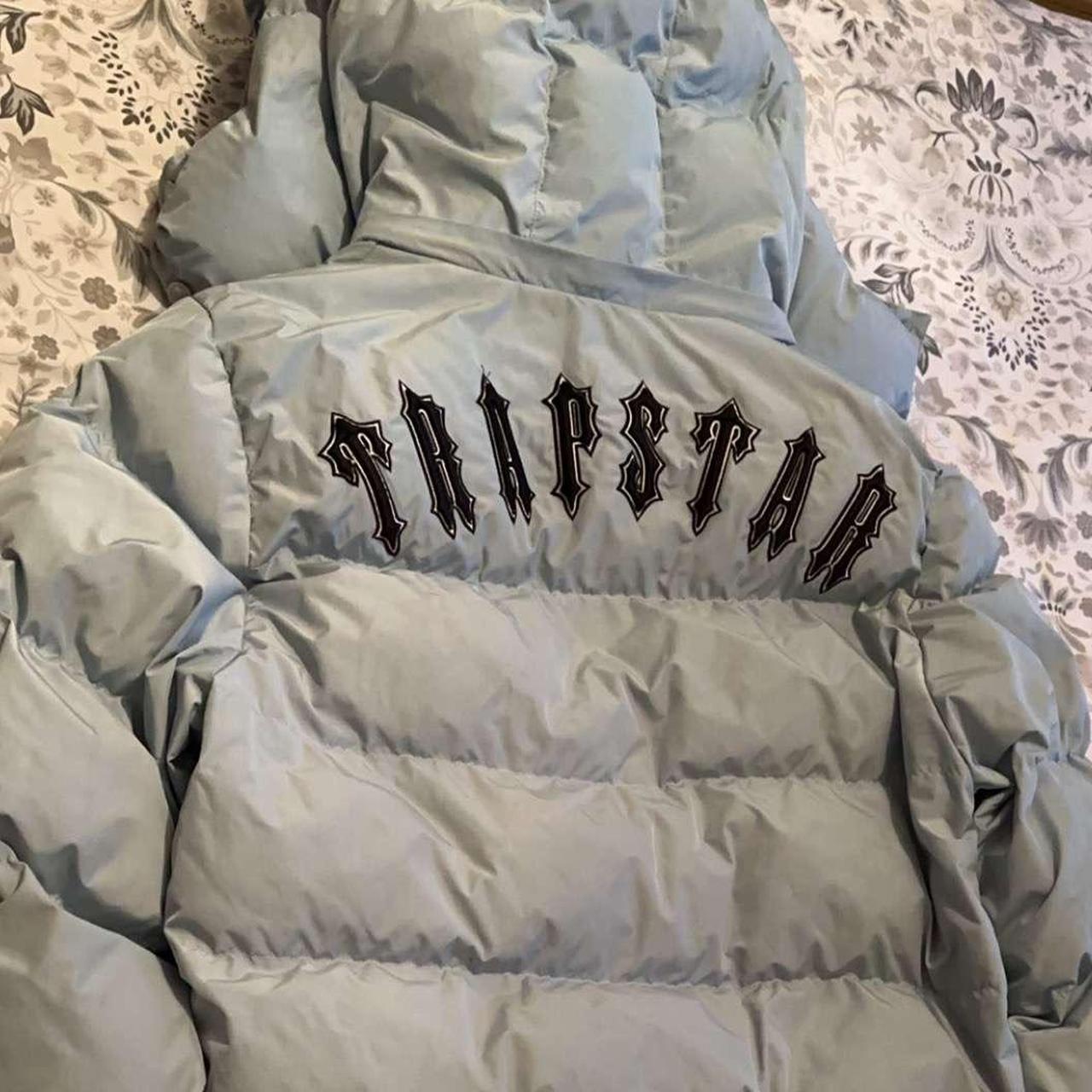 blue trapstar puffer coat - Depop