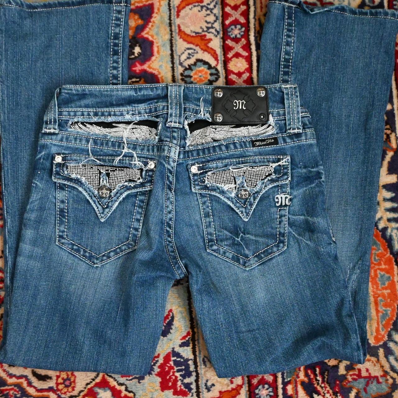 Bedazzled wing low rise Miss Me flare jeans. The... | Depop