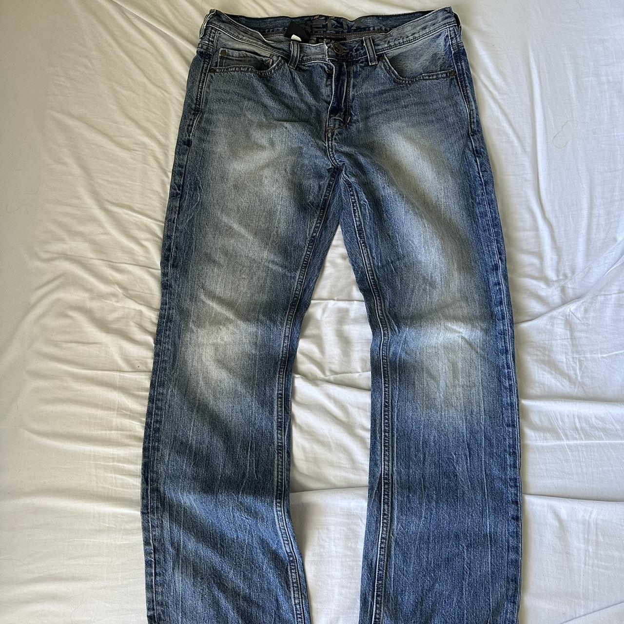 -baggy jeans -helix “slim boot” -med/dark wash - Depop