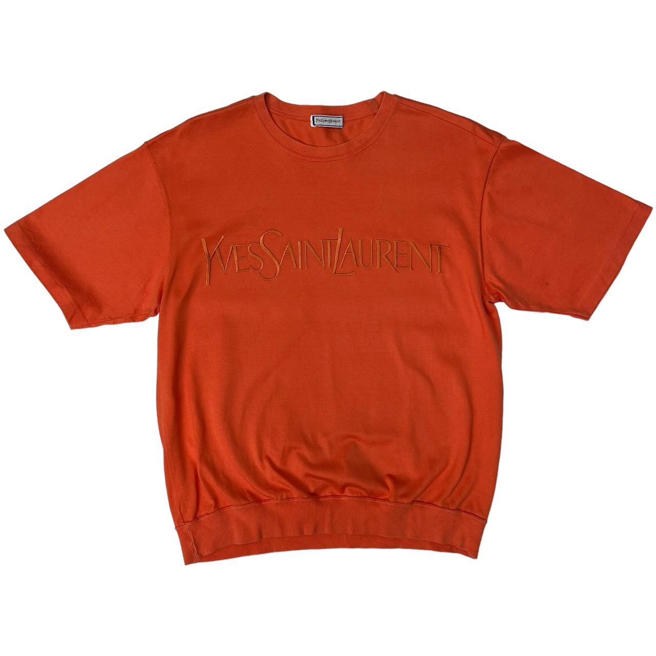 YSL Yves Saint Laurent Vintage Orange Spellout... - Depop