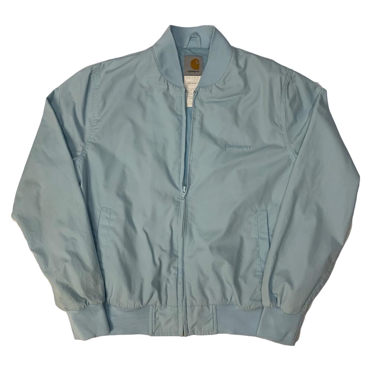Carhartt Baby Blue Women's Bomber Jacket - Full... - Depop