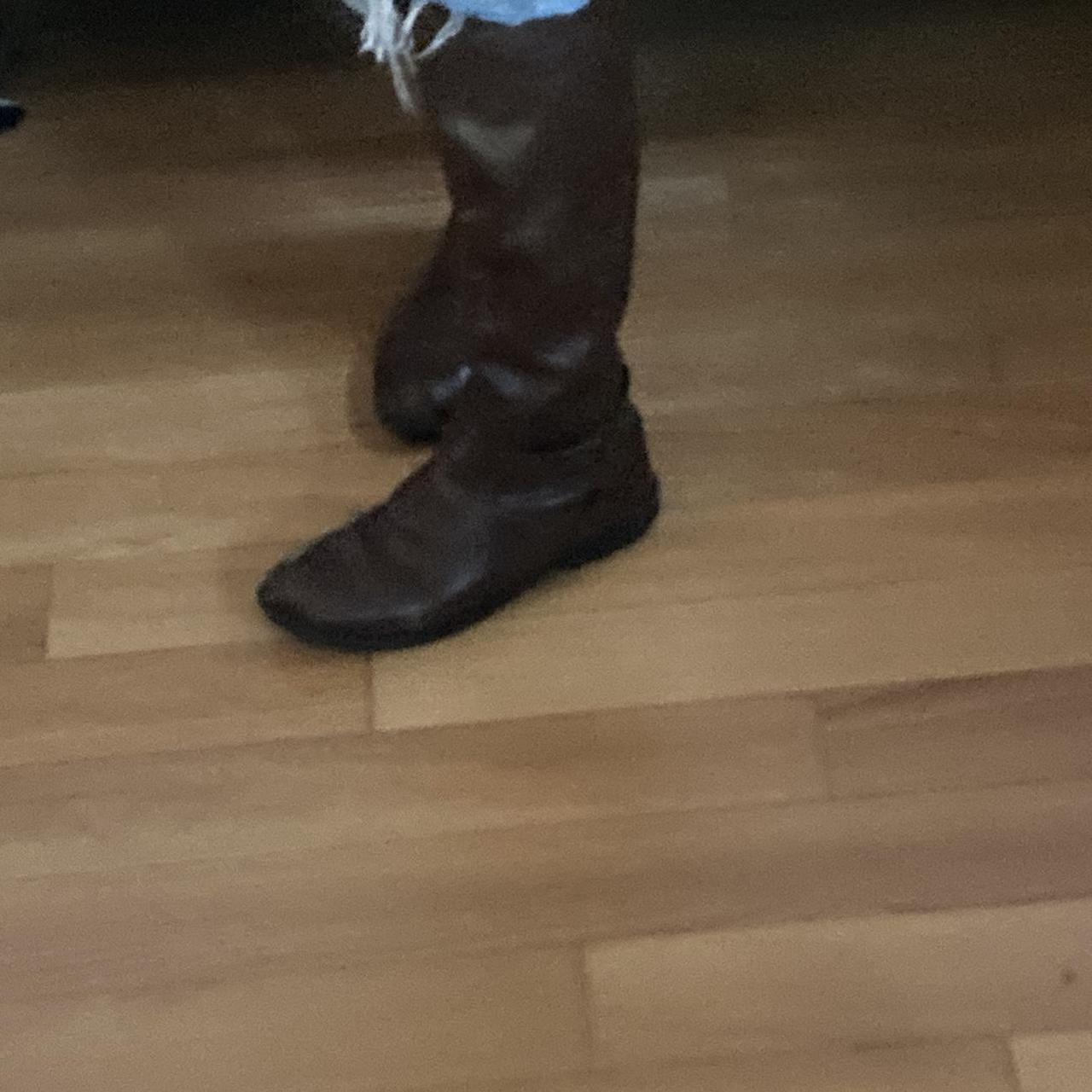 Tall boots with some creasing and light scuffing. - Depop