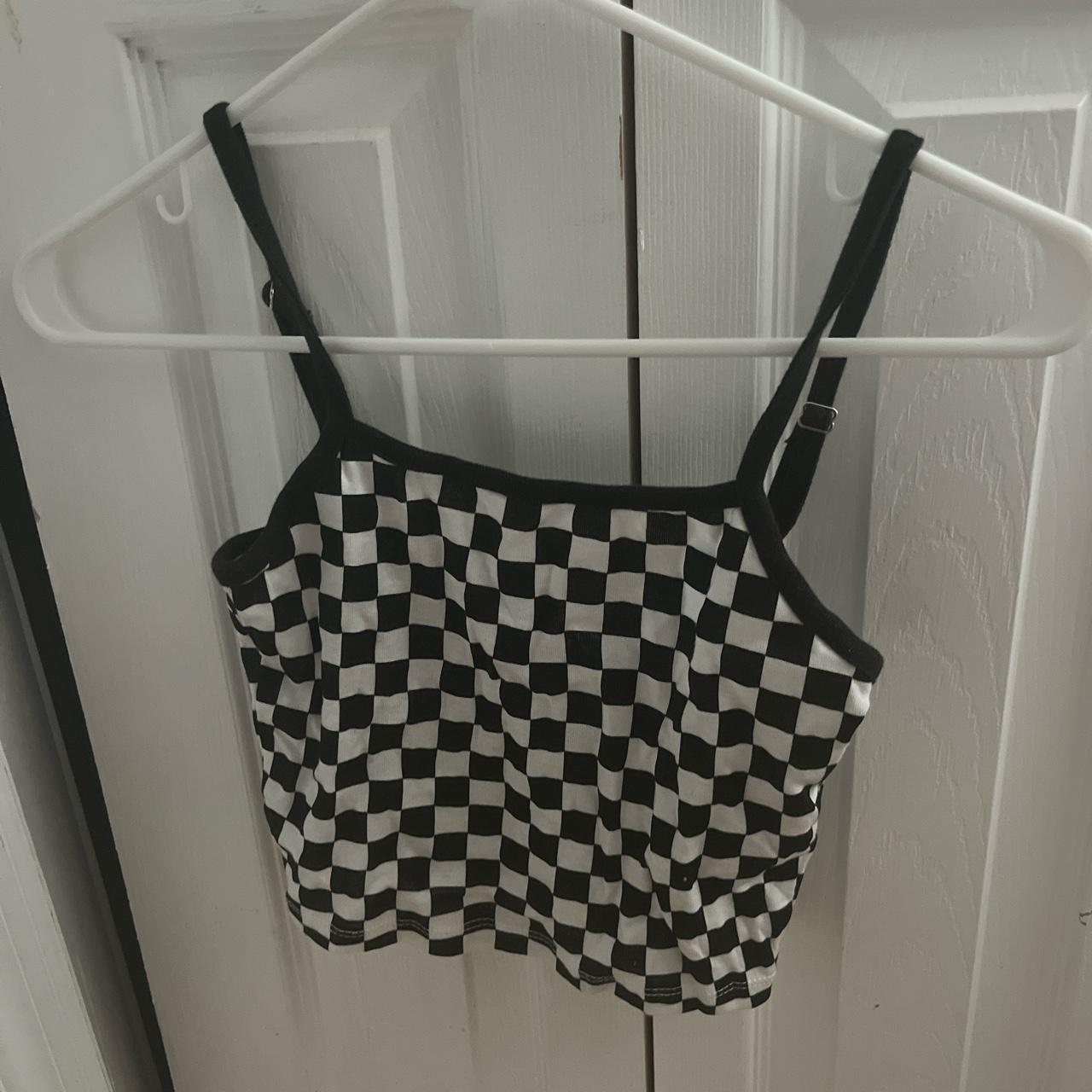 Checkered tank top from H&M size xs. Worn once and... - Depop